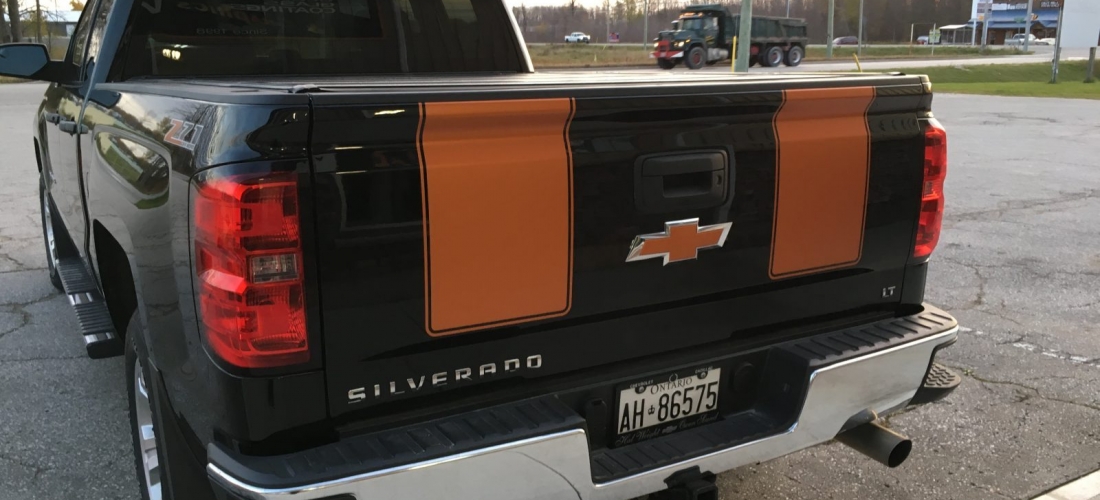 Custom truck rally stripes - Johnny Tint Graphics & Design